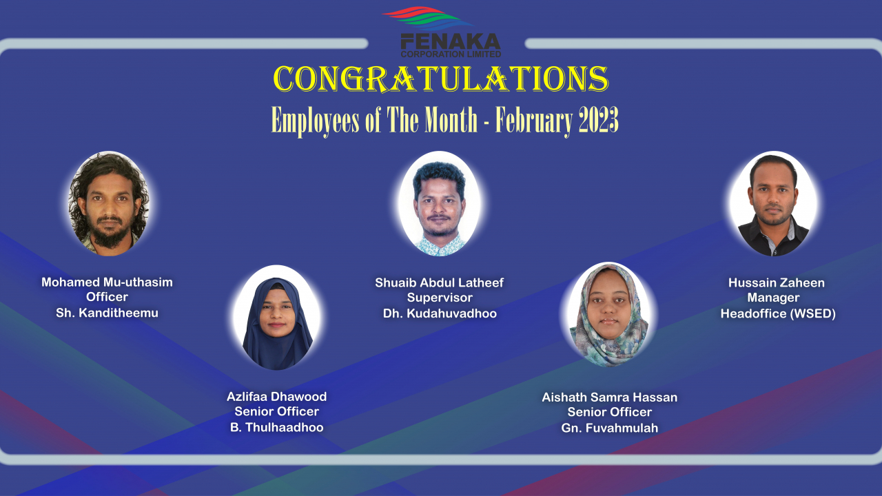 Employee of the Month Award winners for February 2023 - Fenaka